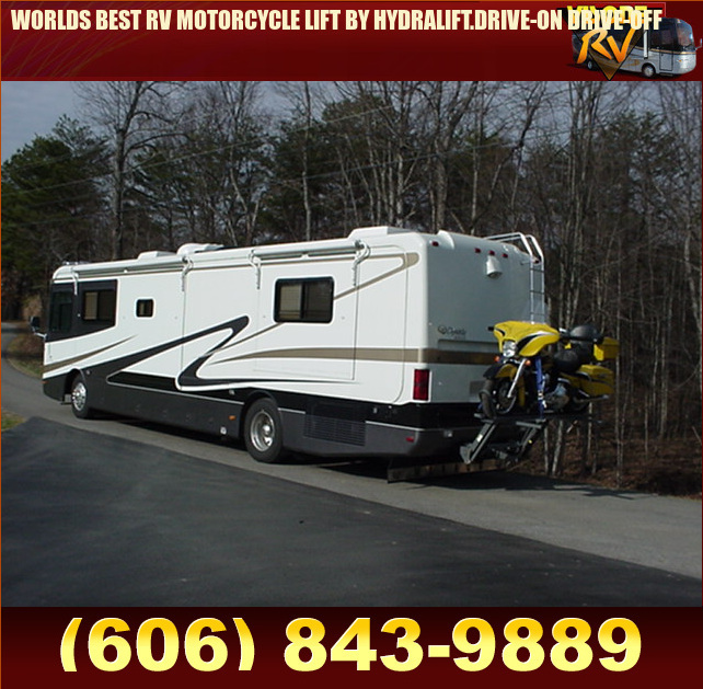 Used RV Parts WORLDS BEST RV MOTORCYCLE LIFT BY HYDRALIFT.DRIVE-ON ...