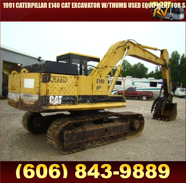 Salvage RV Parts 1991 CATERPILLAR E140 CAT EXCAVATOR W/THUMB USED ...