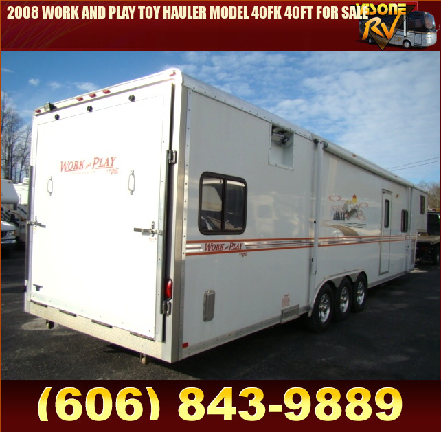 Salvage RV Parts 2008 WORK AND PLAY TOY HAULER MODEL 40FK 40FT FOR SALE ...