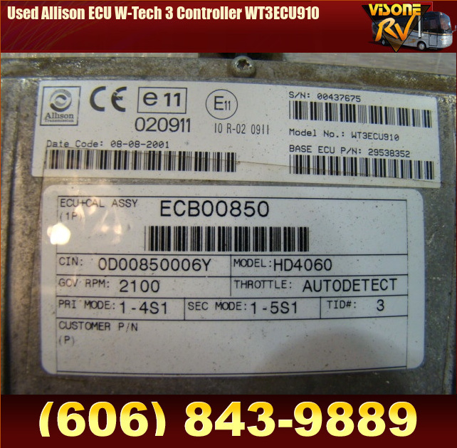 Used RV Parts Used Allison ECU W-Tech 3 Controller WT3ECU910 Used RV ...