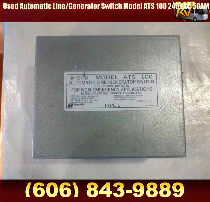 Used RV Parts Used Automatic Line/Generator Switch Model ATS 100 240VAC ...