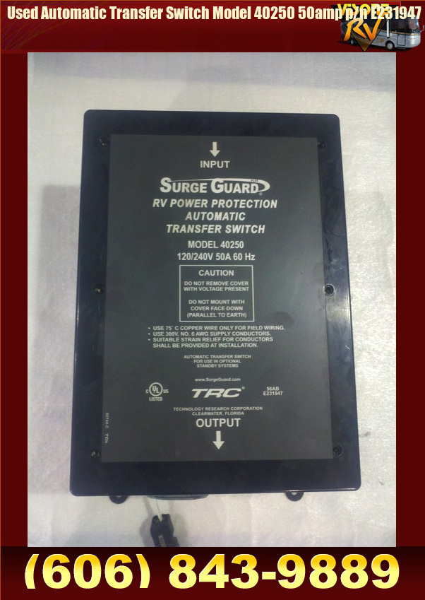 Used RV Parts Used Automatic Transfer Switch Model 40250 50amp p/n ...