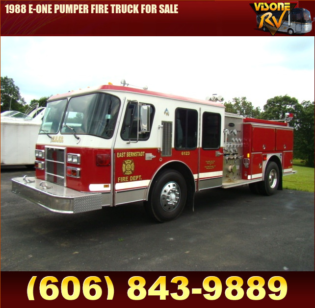 Salvage RV Parts 1988 E-ONE PUMPER FIRE TRUCK FOR SALE Work Trucks-Fire ...