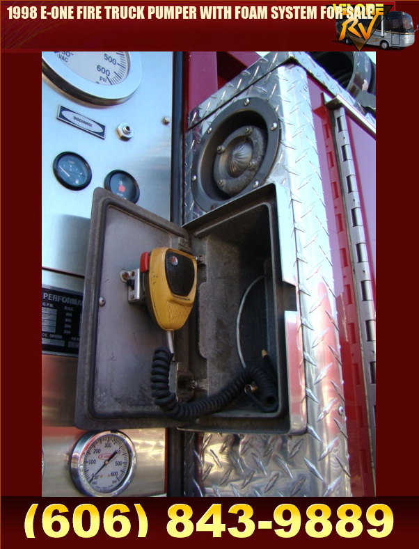 Salvage RV Parts 1998 E-ONE FIRE TRUCK PUMPER WITH FOAM SYSTEM FOR SALE ...