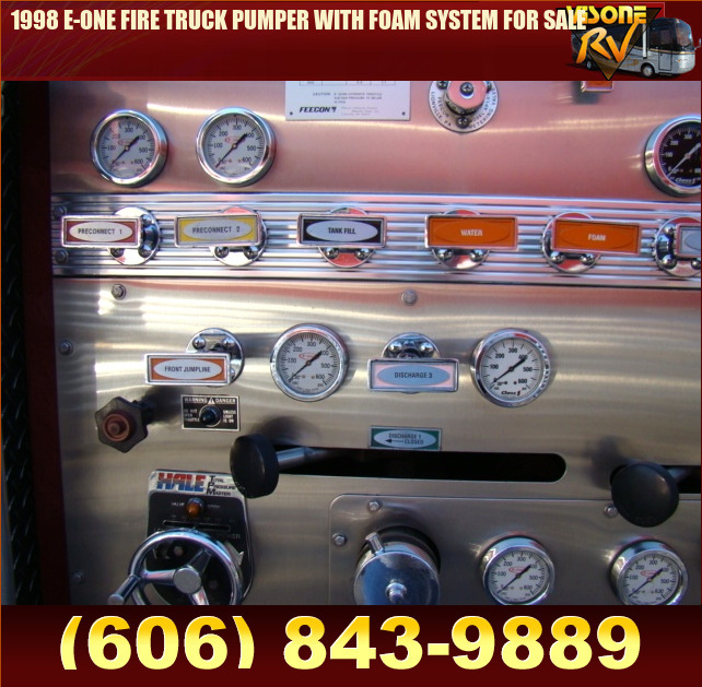 Salvage RV Parts 1998 E-ONE FIRE TRUCK PUMPER WITH FOAM SYSTEM FOR SALE ...