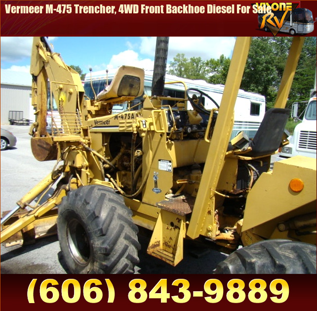 Used RV Parts Vermeer M-475 Trencher, 4WD Front Backhoe Diesel For Sale ...